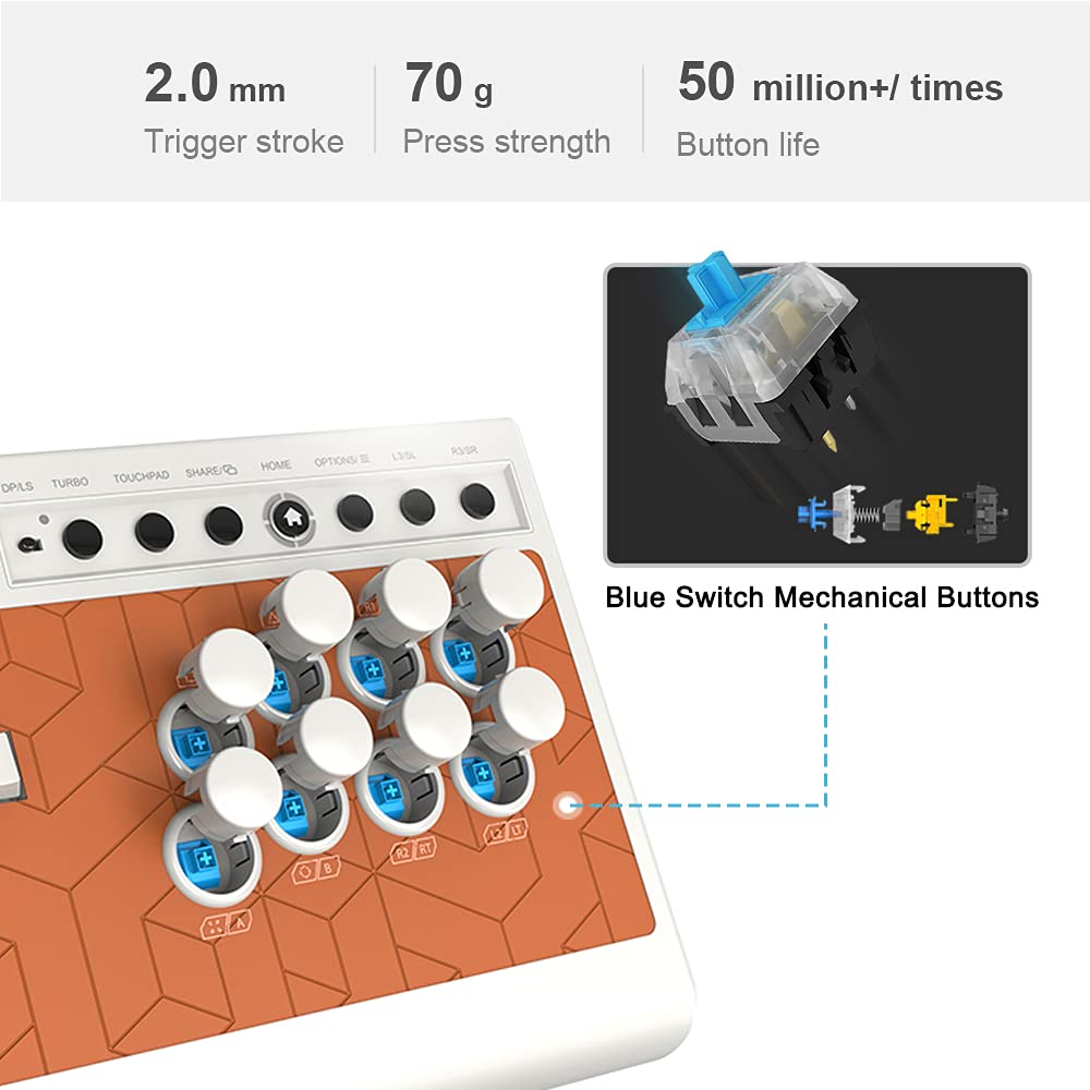 PXN Arcade Stick, X8 Fight Stick Game Controller Joystick Green Axis Mechanical Buttons USB Wired Connection for PC/PS4/PS3/Xbox Series X|S, Xbox One