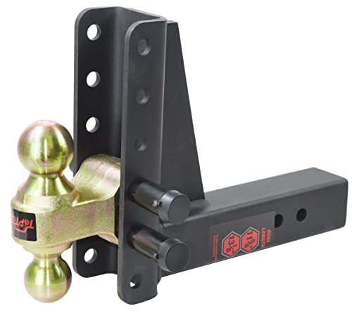 TOPTOW 64382 Adjustable Trailer Tow Hitch with Dual Ball 2" & 2-5/16", 8-1/2" Drop, 2-1/2" Receiver Shank, 22,000lbs Capacity…
