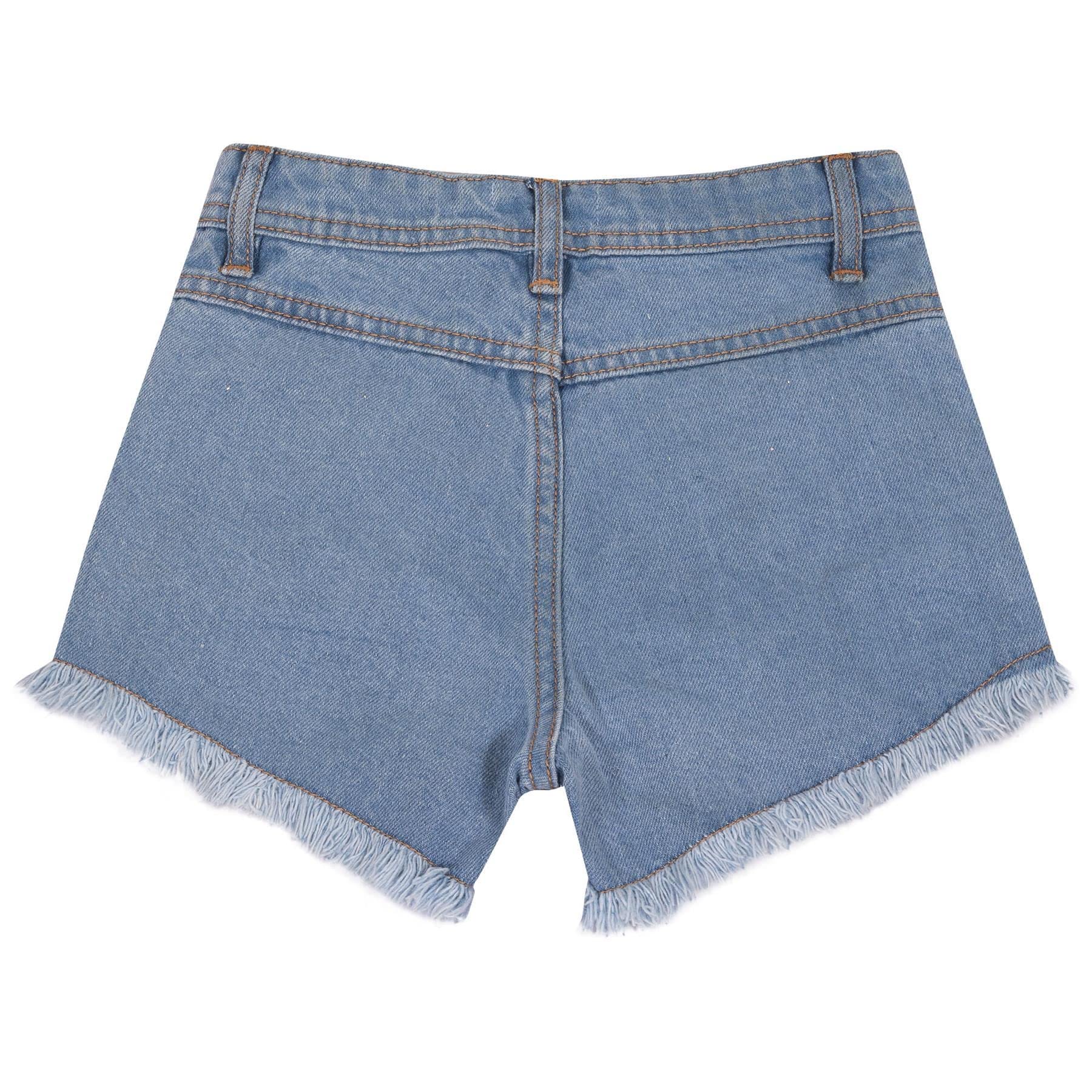 Kids Girls Shorts Bermuda Skinny Ripped Jeans Hot Pants Summer Denim Chino Short