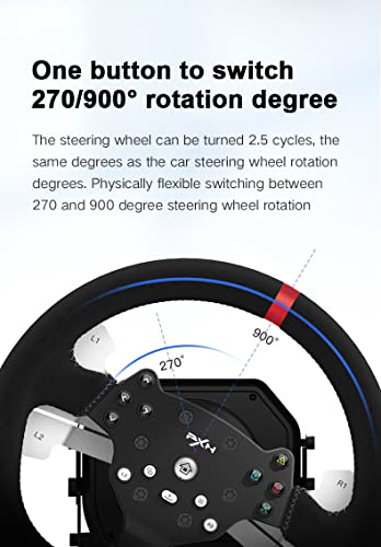 PXN PC Steering Wheel Force Feedback Racing wheel 270/900° Detachable Magnetic Pedals 6+1 Shifter Dual Paddle gaming steering wheel For PS4,PS3 Xbox One, Xbox Series X/S, PC (Windows 7/8/10/11)