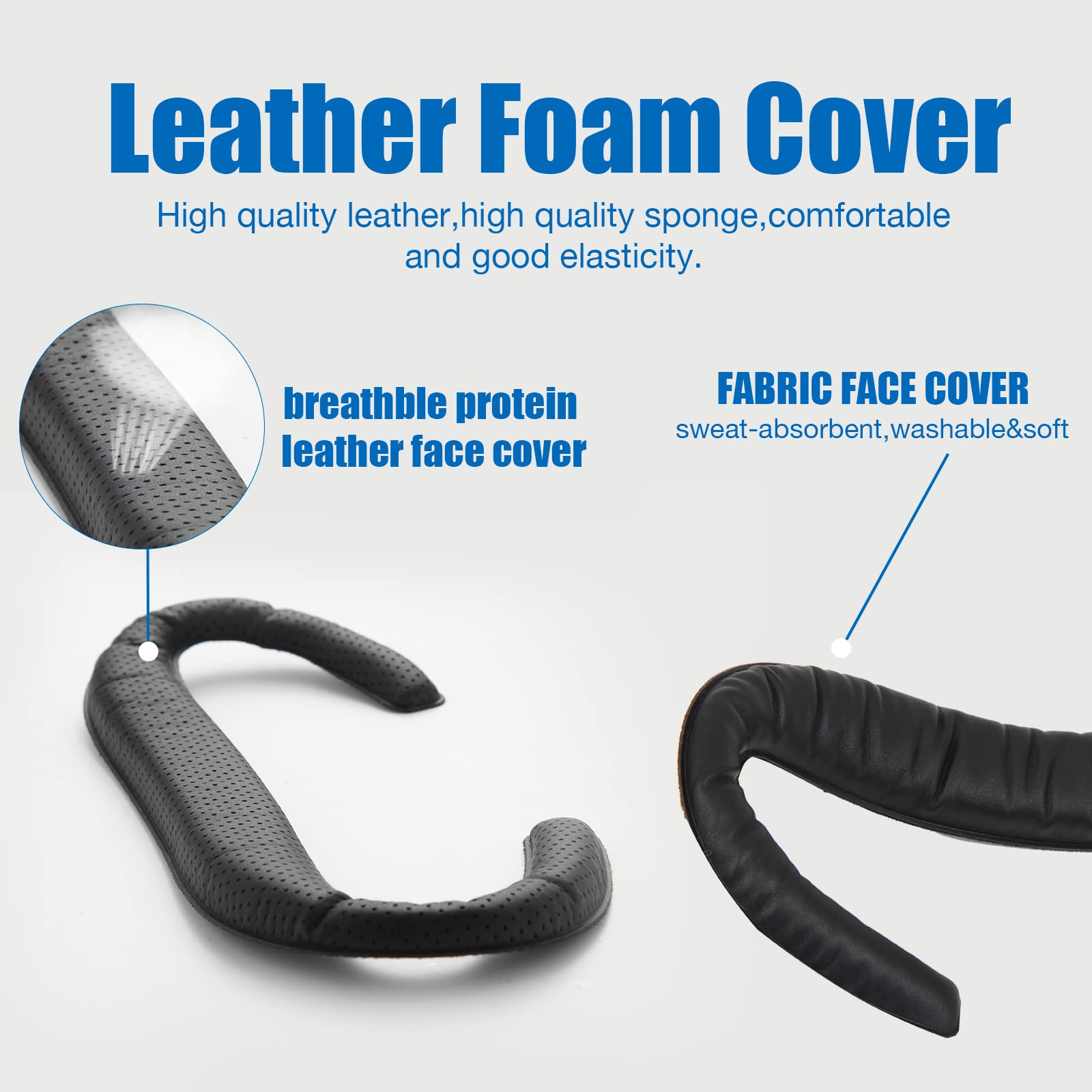 OOAVR Comfortable and Stretchy VR Facial Vent Soft Interface Bracket with Anti-Leakage Light PU Leather Foam Face Replacement Pads,Custom Comfort 6-in-1 Accessories for Oculus Quest 2