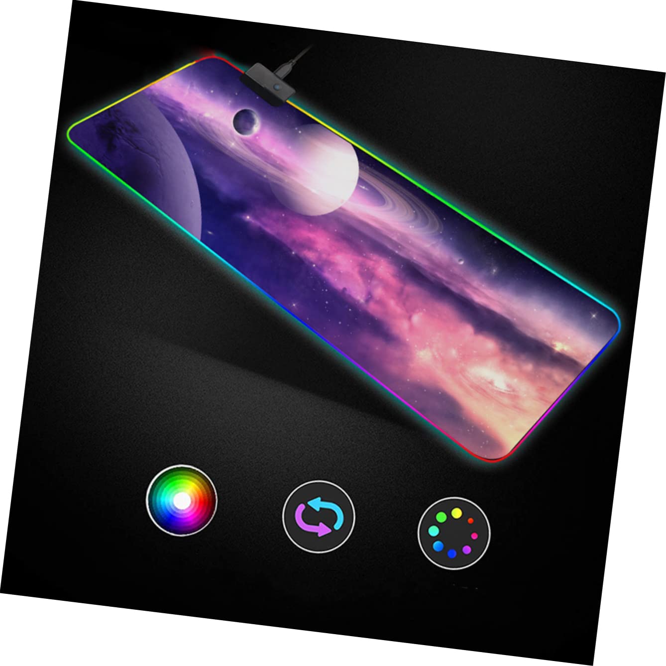 SOLUSTRE 2pcs Gamer Pad Non Slip Mat Gaming Mousepad Office Pad Planet Pattern Keyboard Pad Rubber Mat Large Big Pad Led Gaming Pad Mouse Pad for Laptop Keyboard Mat Big Cushion Notebook