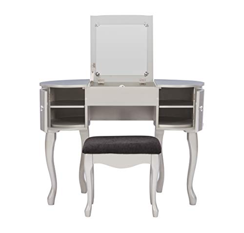 Linon Paloma Vanity Set, 30" x 40.5" x 19.25", Silver