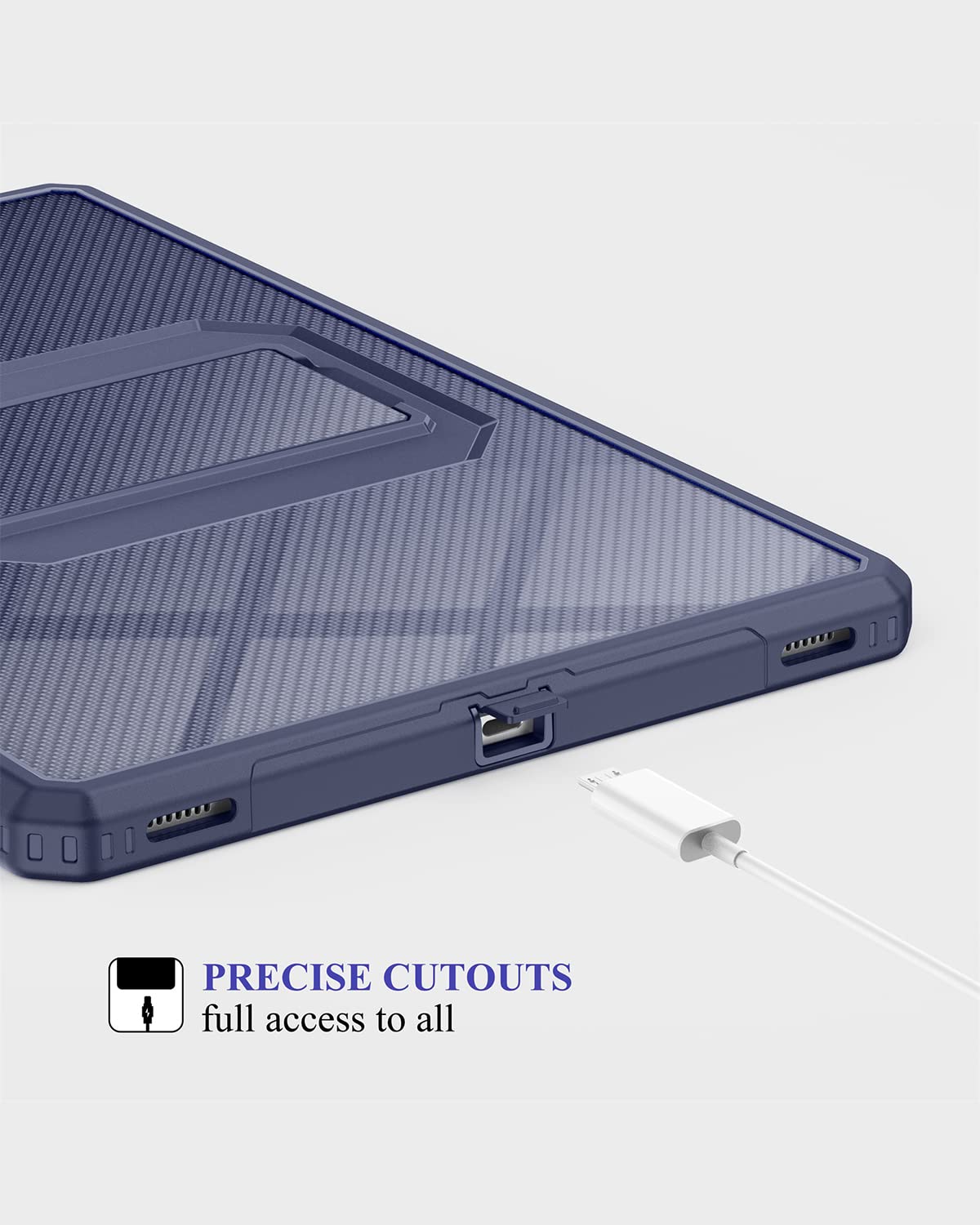 Supveco Case for Samsung Galaxy Tab S8 Plus 2022/ S7 FE 2021/ S7 Plus 2020 12.4 Inch, Full Body Protective Cover with Built-in Screen Protector & S Pen Holder, Rugged Heavy Duty Tablet Case, Dark Blue