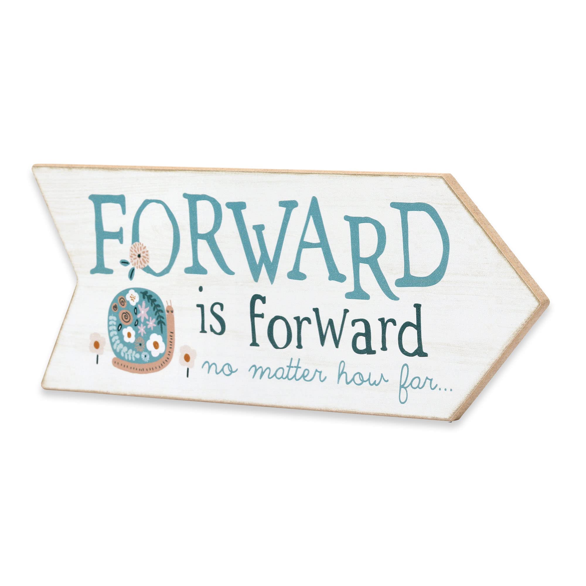 Open Road Brands Forward is Forward No Matter How Far Arrow Wood Wall Decor - Cute Inspirational Wall Art for Home