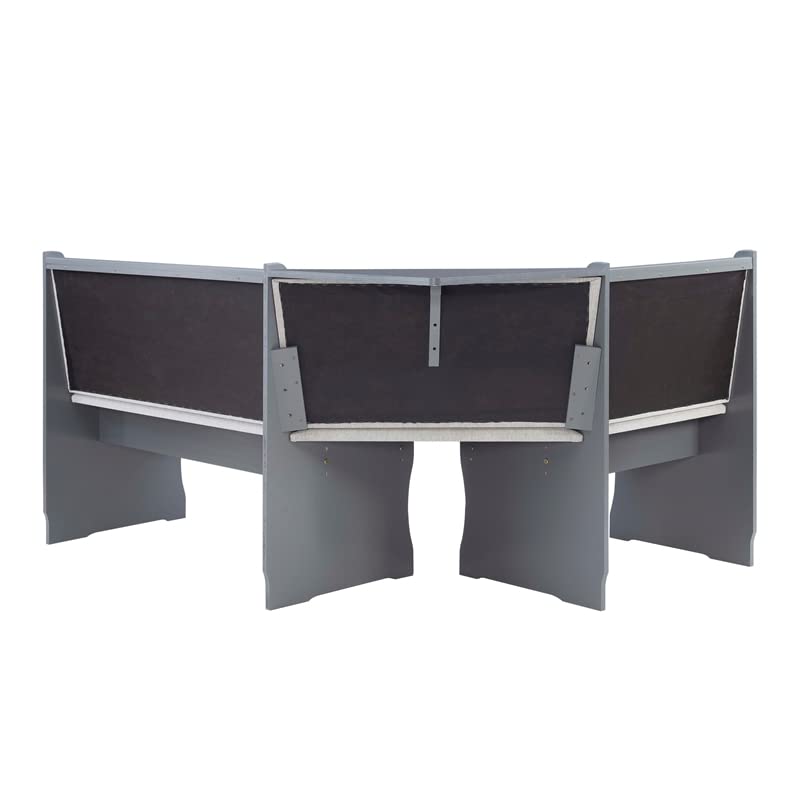 Linon Sanford Wood Storage Dining Nook in Gray