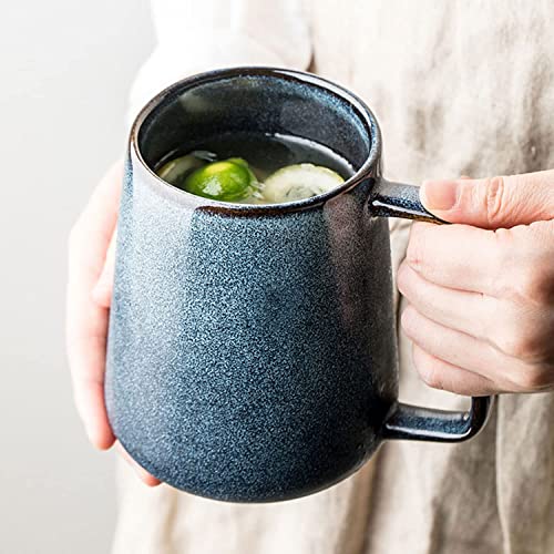 Large Ceramics Coffee Mugs,24 OZ,Large Handle Design,Extra Large Tea and Coffee Cup for Office and Home,Microwave And Dishwasher Safe(Color:24 oz blue)