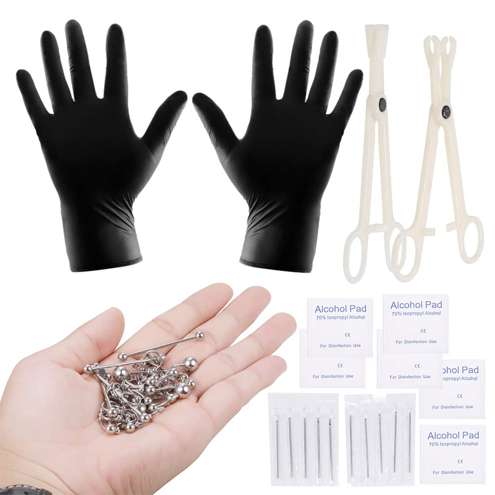 Xpircn Piercing Kit 14G 16G Body Piercing Jewelry Kit Tool, Catheter Piercing Needles Mixed 14G 16G 18G 20G IV Catheter Needles