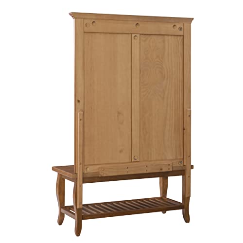 Linon Santa Fe Hall Tree, 40"W x 17.99"D X 64.02"H, Natural