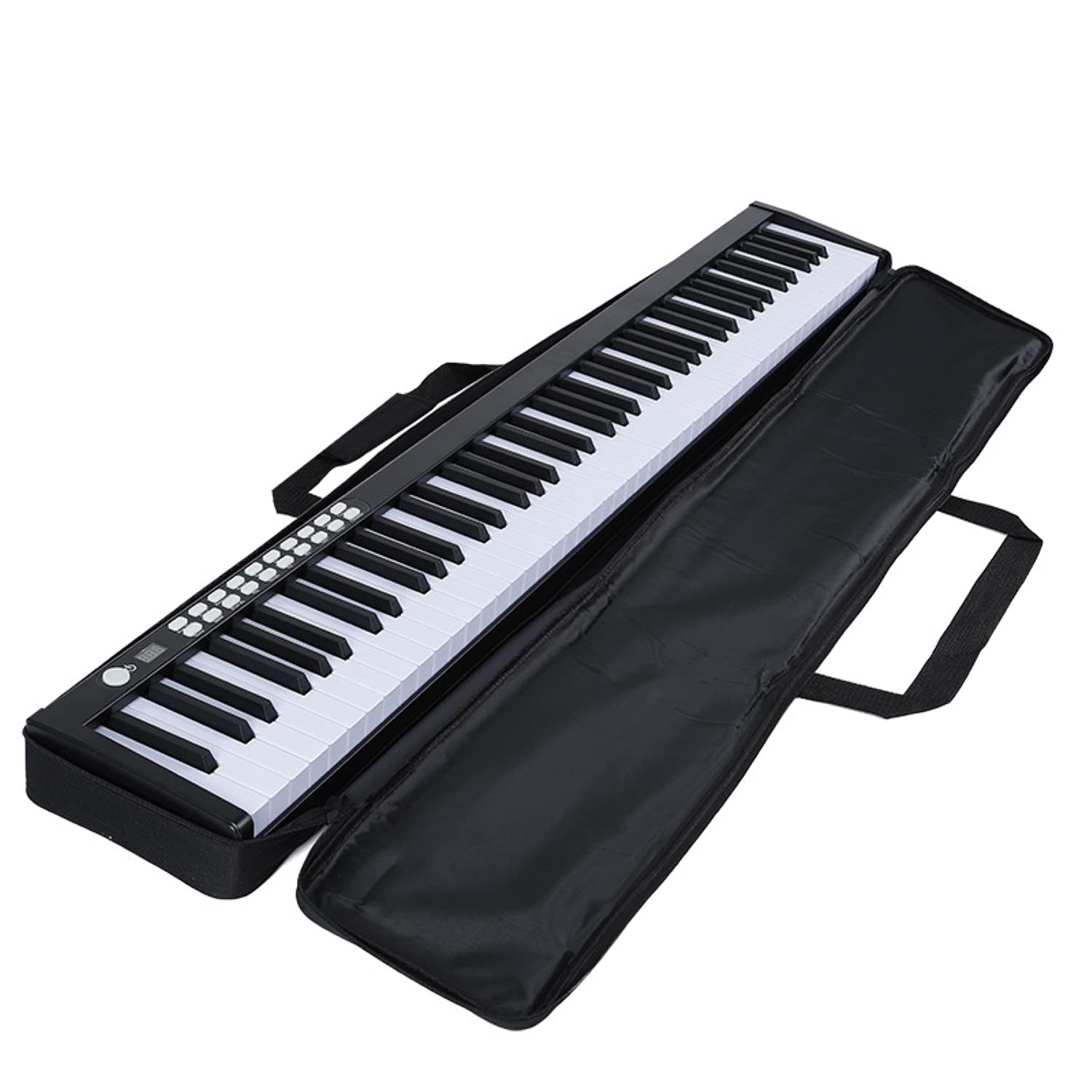 MAGICON Multi-Function 88 Key Digital Musical Keyboard Piano,Full Size Semi Weighted Keys Portable Piano,Aluminum case,support USB/MIDI,wireless BT,Speakers,Pedal |Free handbag (Black)