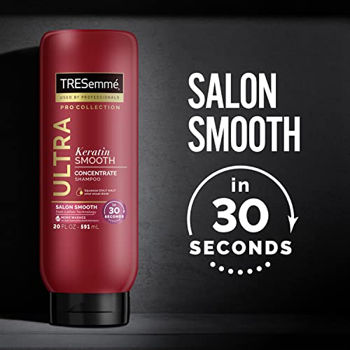 TRESemmé Ultra Keratin Smooth Concentrate Shampoo For Dry Hair Salon Smooth in 30 Seconds, Fast-Lather Technology and 2X More Washes 20 oz