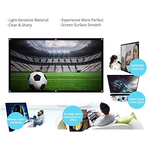 KXDTZ Portable Projector Screen 16:9 120 Inch Diagonal Projection Screen Foldable Home Theater for Wall Projection Indoor Outdoor (Size : 100 inch)