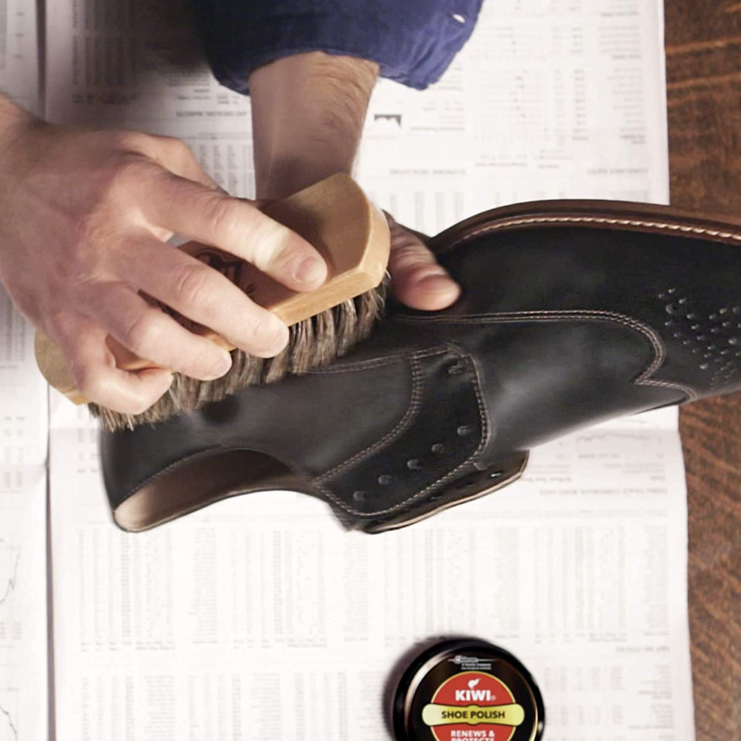 KIWI Parade Gloss Premium Shoe Polish Paste, 1-1/8 Ounce, Black - 6 Pack