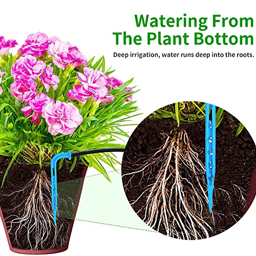 Solar Auto Drip Irrigation Kit System, Solar Powered Plants Watering System, Self Watering Devices Supported 15Pots with 6Timing Modes, Irrigation System for Indoor and Outdoor,Balcony Patio & Garden