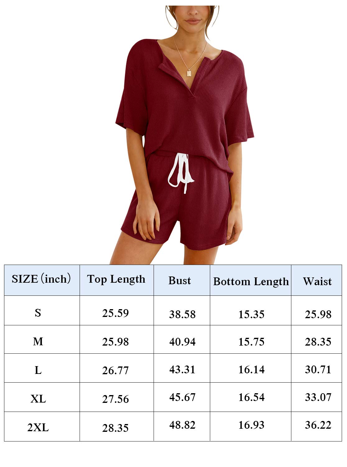 KIKIBERRY Women's Short Sleeve Lounge Set Top and Short Summer 2 Piece Loose Sleepwear Pajamas Sweatsuit PJ Set Light Coffee Small