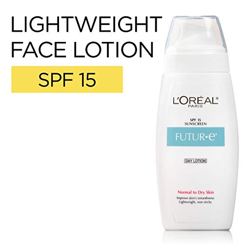 L'Oreal Paris Futur-e Day Face Moisturizer with SPF 15 & Vitamin E for Normal to Dry Skin, 4 Ounce