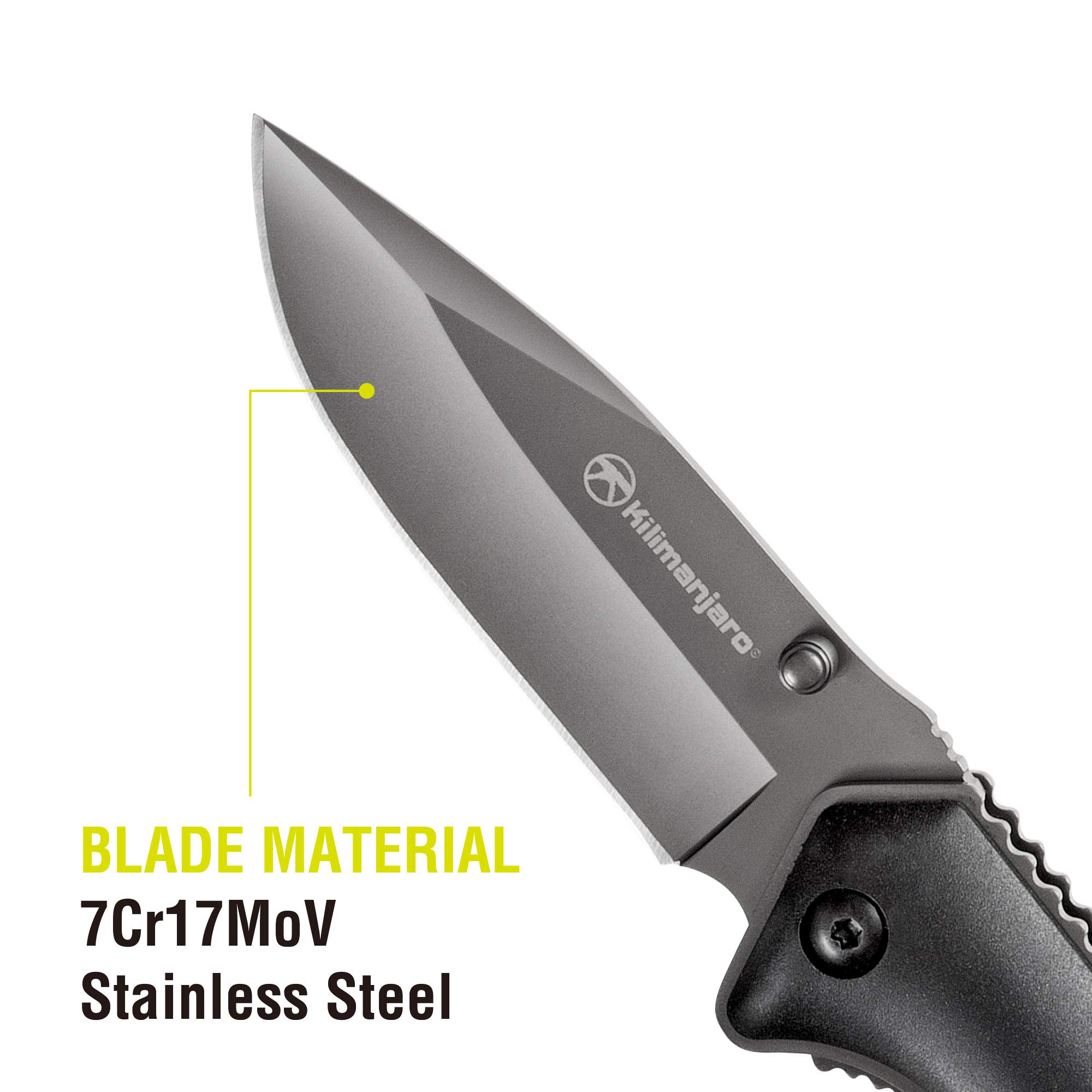 Kilimanjaro 910048 KJ910048 Fixed Blade,Hunting Knife,Outdoor,campingkitchen, One Size, Black
