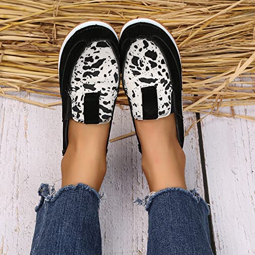 Single Round Comfortable Toe Leopard Casual Flat Women Shoes Print Breathable Slip On Women's All Swim Shoes