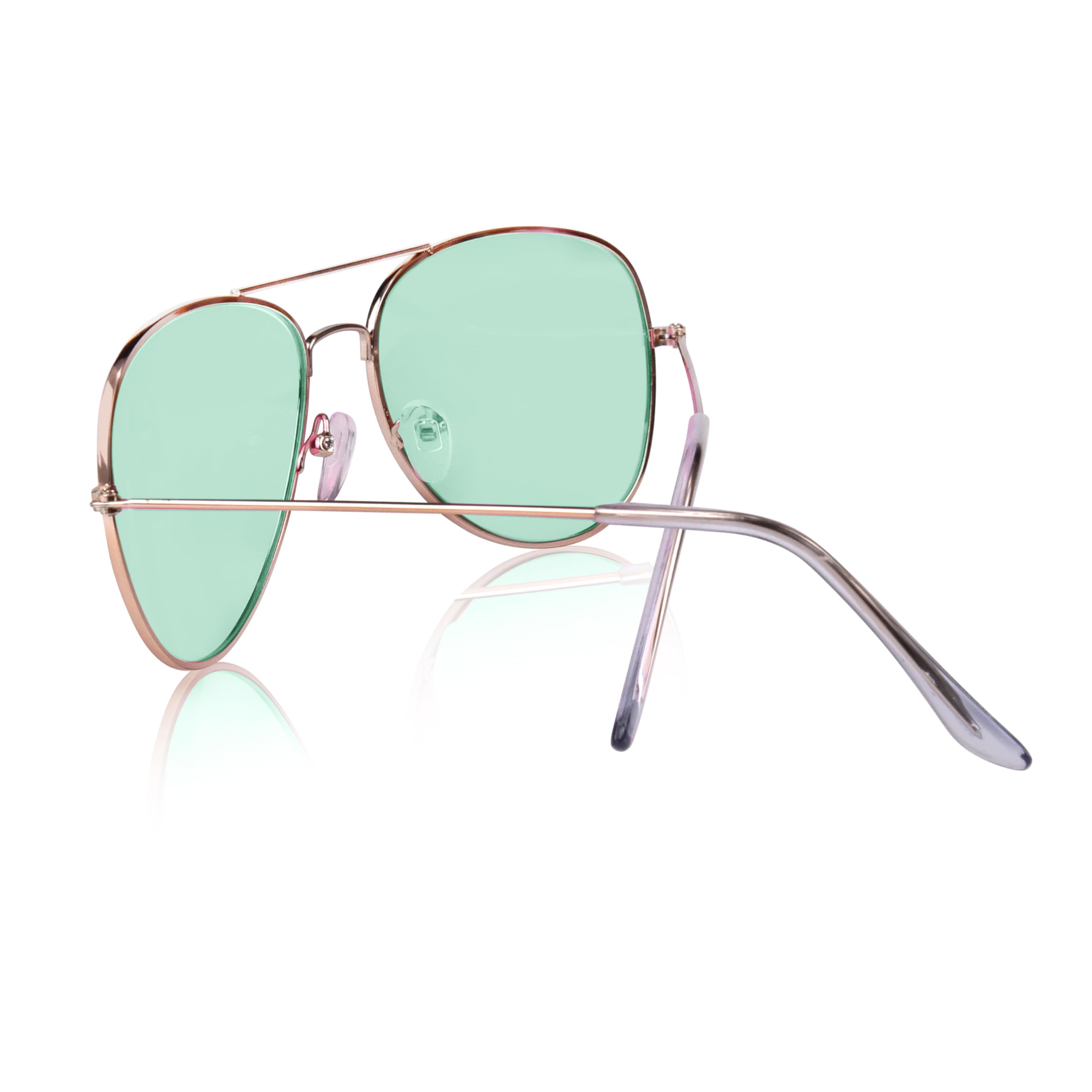 Large Trendy Stylish Sunglasses 70s Color Aviator Glasses Adult Sunnies Green