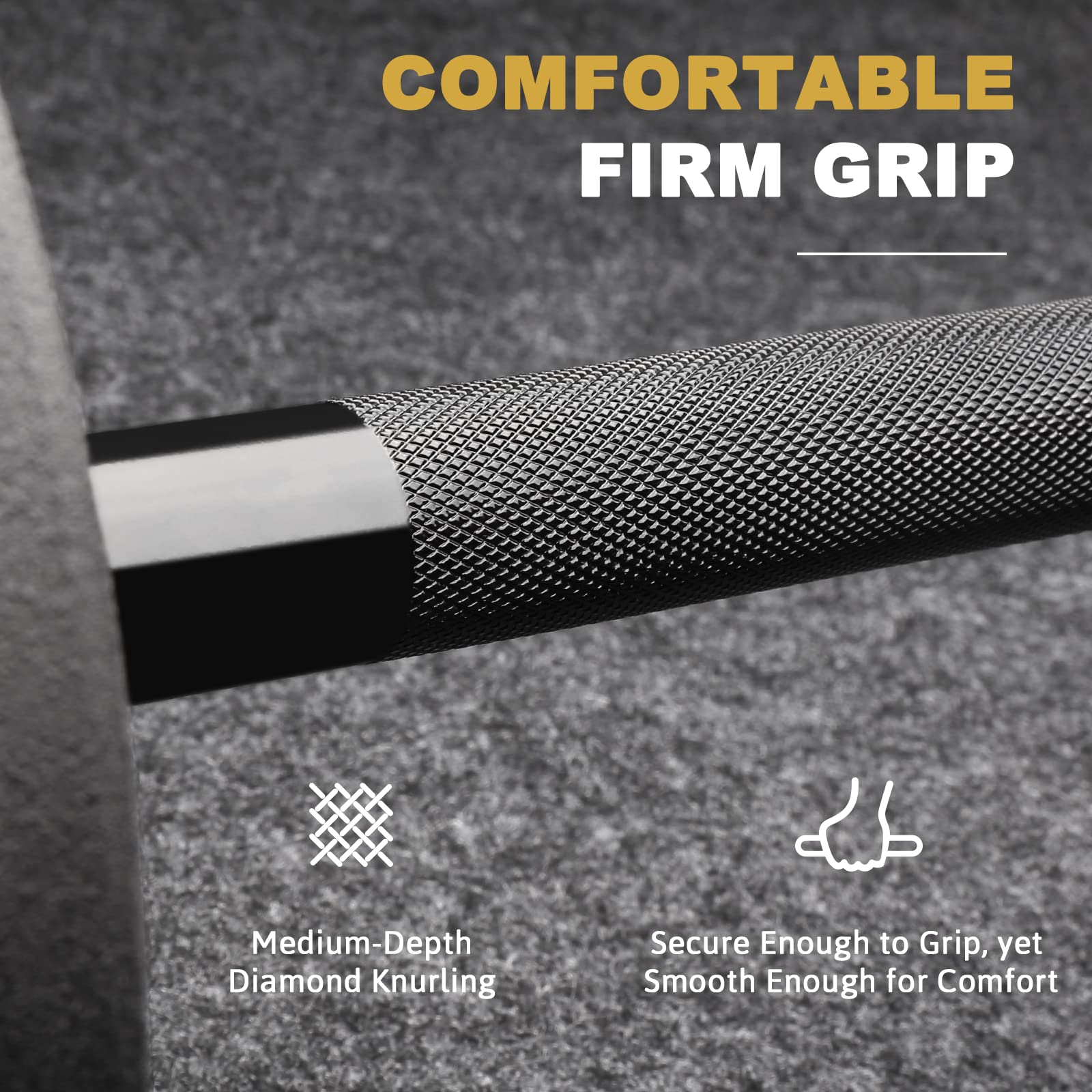 LIONSCOOL Premium 4ft/5ft/6ft Barbell for Strength Training and Olympic Weightlifting, 2 Inch Bar for Squats, Curls, Deadlifts, Presses, Hip Thrusts, Rows, 350LBS/500LBS/700LBS Weight Capacity