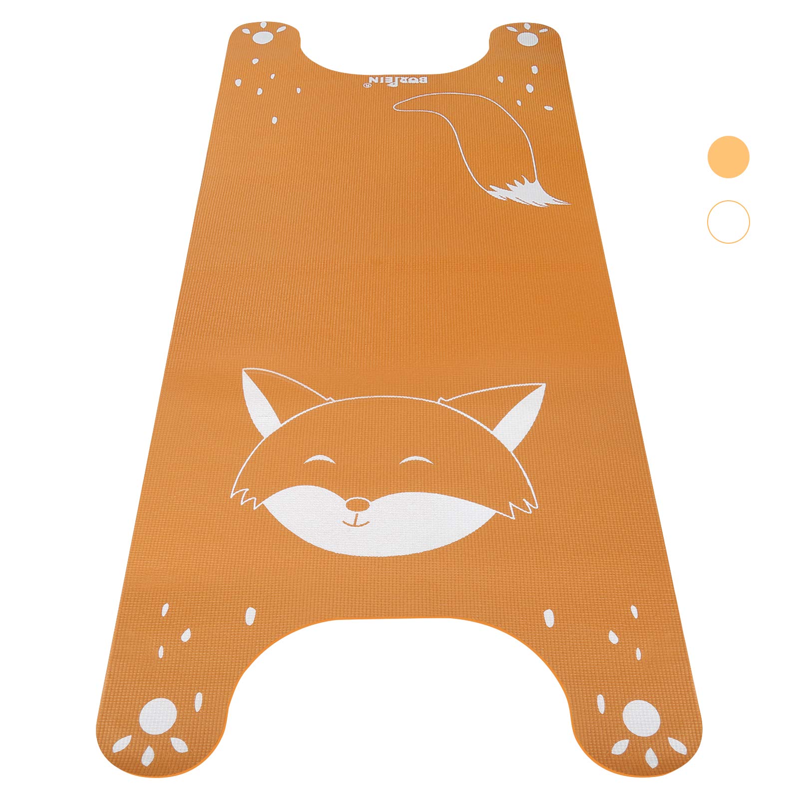 Kids Yoga Mat for Toddlers with Unique Fox Design Exercise and Playtime for Babies and Young children(60" L x 24" W x 3mm Thick) (FOX2)