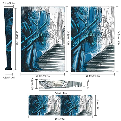 Saxophone and Night Street Full Protective Skin Cover Design Wrap Decal Sticker Compatible with PS5 Digital Edition Console and Controller