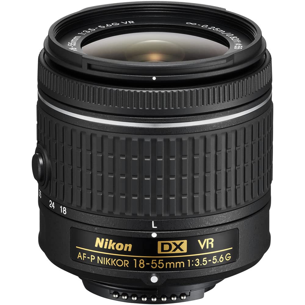Nikon D5600 24.2MP DSLR Digital Camera with AF-P DX 18-55mm Lens (1576) Deluxe Bundle with 64GB SD Card + Large Camera Bag + Filter Kit + Spare Battery + Telephoto Lens (Renewed)