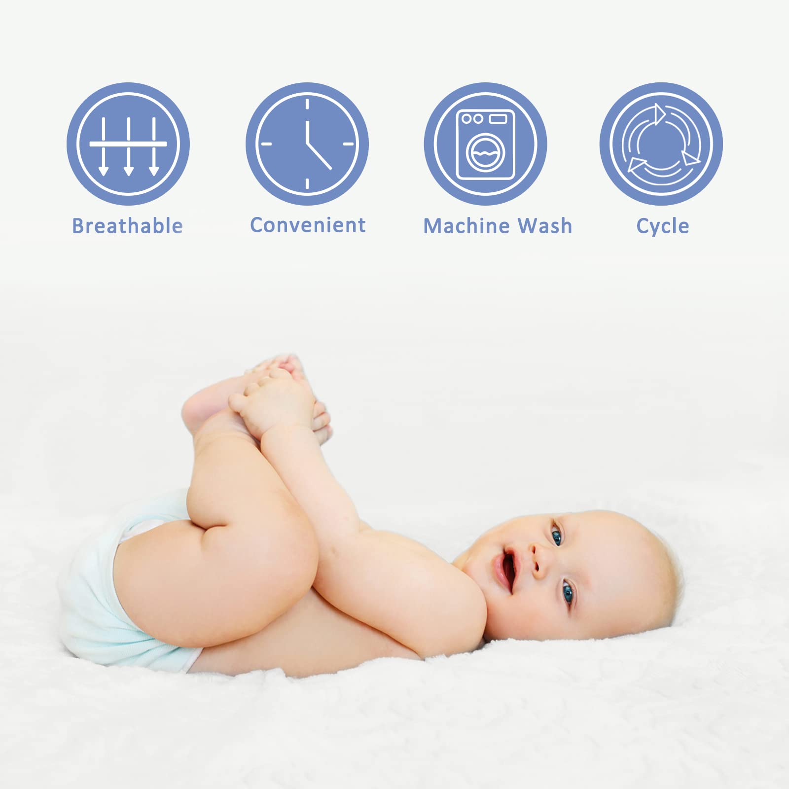 TDIAPERS Microfiber Cloth Diaper Inserts 3 Layers, Reusable and Absorbent,Pack of 5