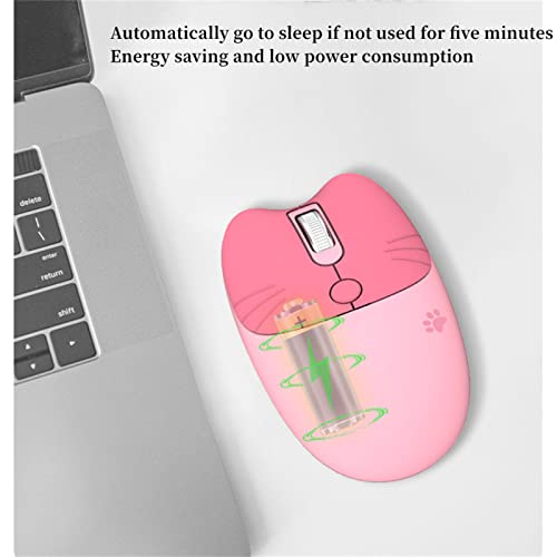 SHUOOFU Bluetooth Dual Wireless Mouse, Cute Women's 2.4G Bluetooth Wireless Mouse with USB Receiver, Ergonomic Mouse Compatible with Laptop, iPad, MacOS, PC, Windows, Android