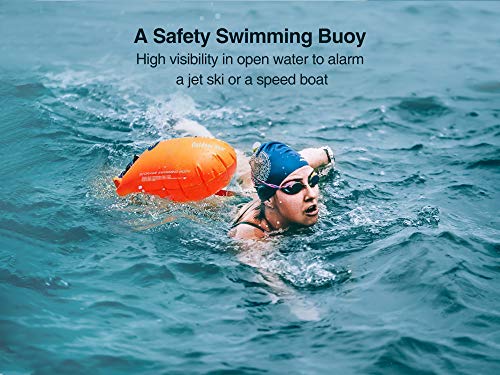 Luxtude Swim Buoy Float for Open Water Swimming, 20L Waterproof Dry Bag Swimming Bubble Safety Float with Adjustable Waist Belt for Safe Swim Training, Triathletes, Kayaking, Snorkeling and Rafting