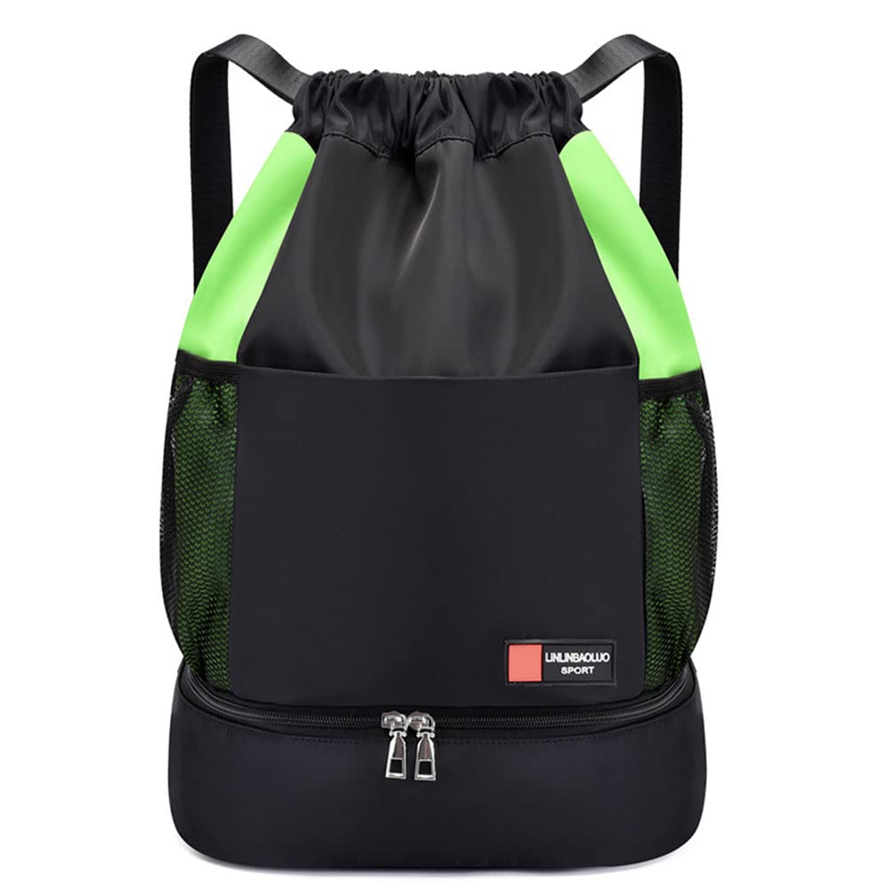 RLGPBON Drawstring Backpack with Shoe Compartment,Dry Wet Gym Bag