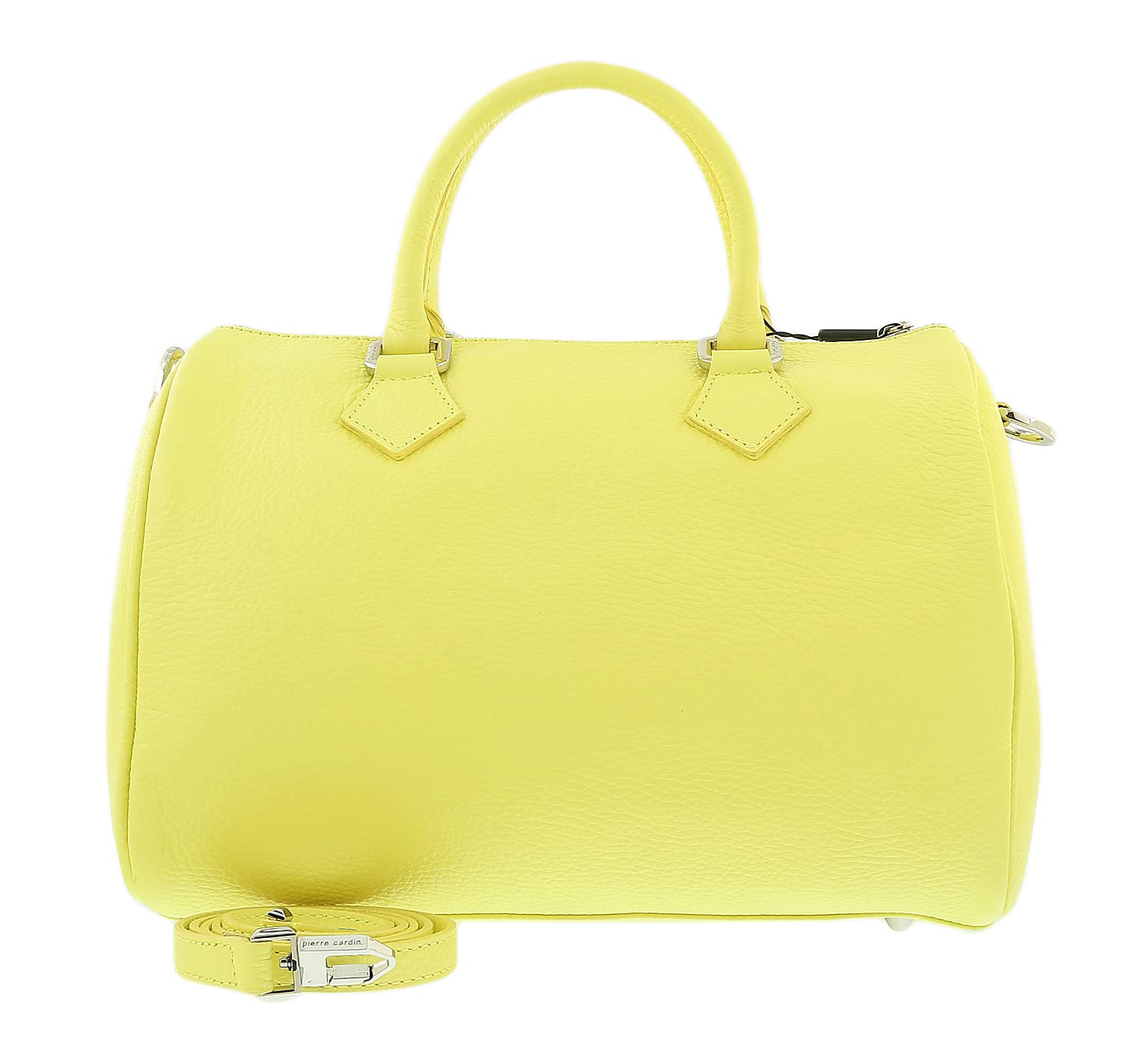 Pierre Cardin Bright Yellow Leather Star Studded Medium Fashion Satchel Bag for womens