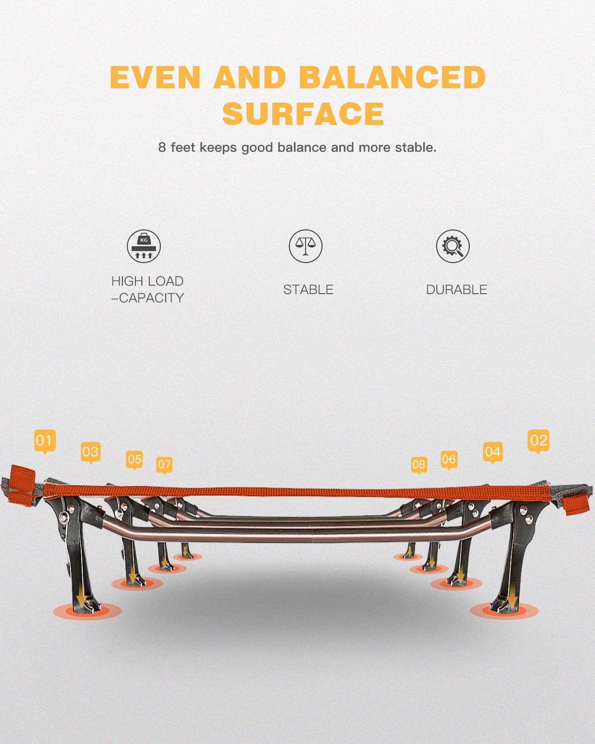 KingCamp Ultralight Folding Camping Backpacking Cot for Adult with Pillow (4.9 lbs), Lightweight Portable Compact Foldable Sleeping Cot Bed for Travel, Office Nap,Hiking, Support 265 lbs