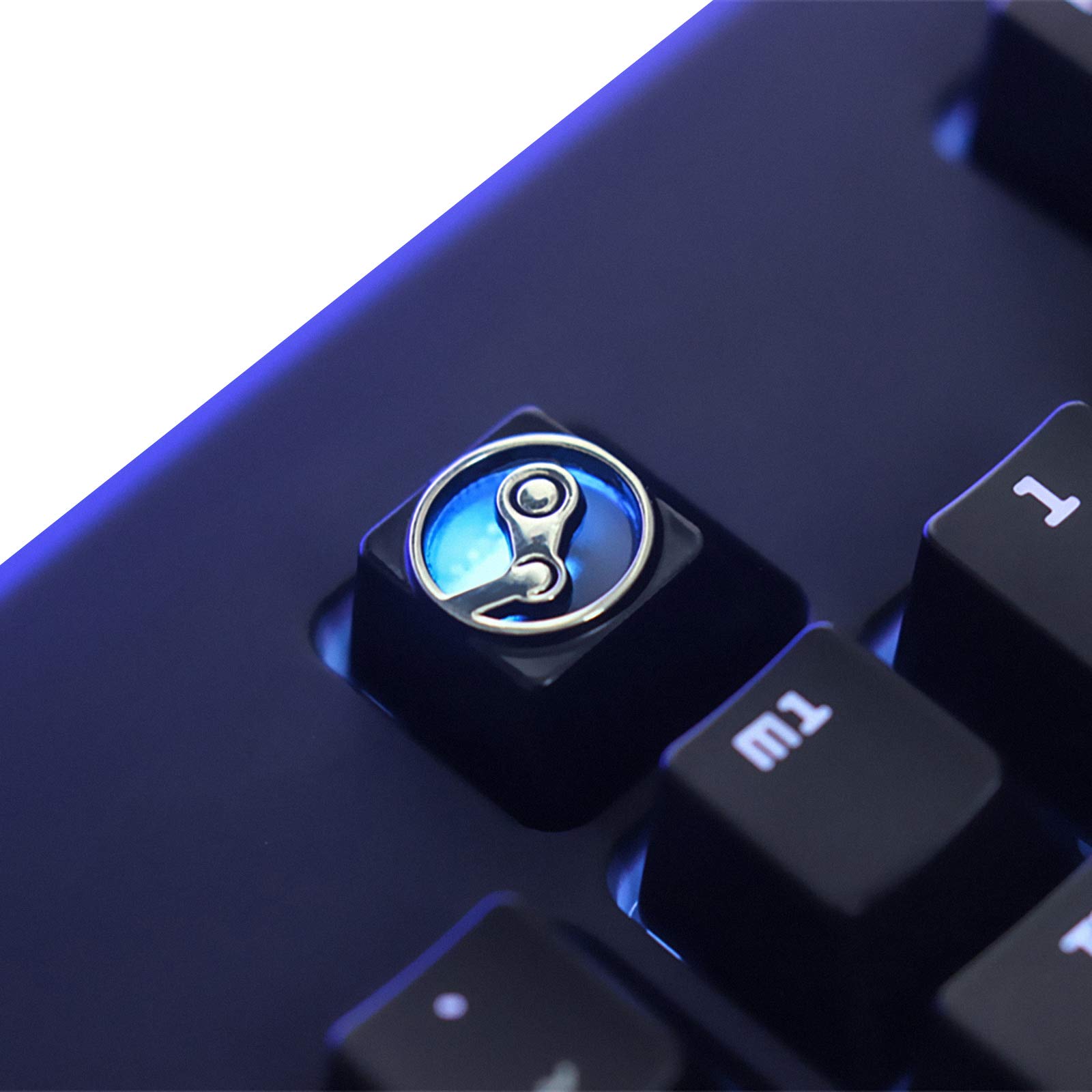 Linkidea Zinc-Aluminum Alloy Metal Keycap with Key Puller, Stereo Embossed Personality Key Caps for Cherry MX Switches Mechanical Gaming Keyboard, Artisan Keycaps Game Kit [Windows] (STEAM)