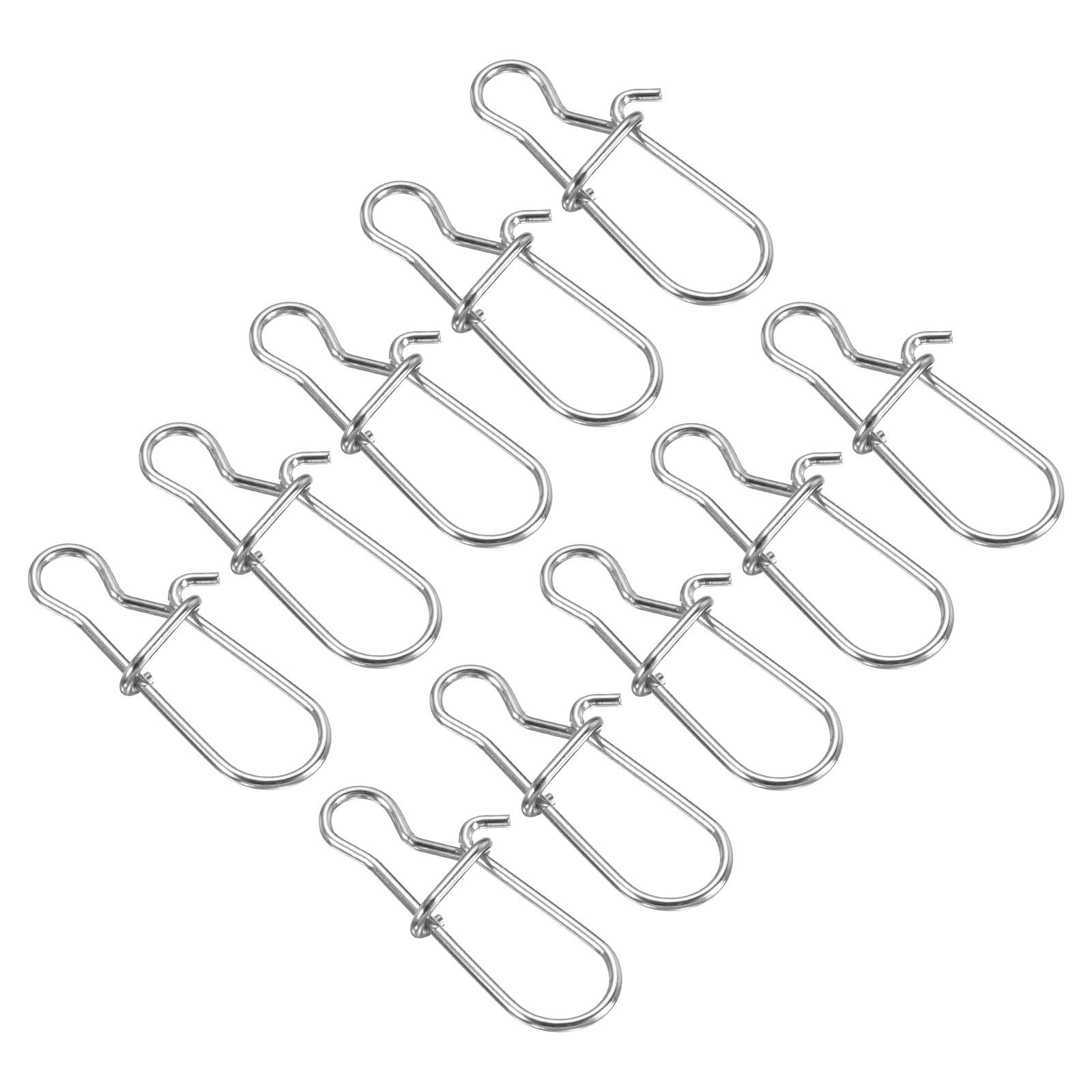 PATIKIL Fishing Snaps, 100 Pack 101LBS Stainless Swivel Tackle Kit Fishing Clips Lure for Saltwater Freshwater, Silver