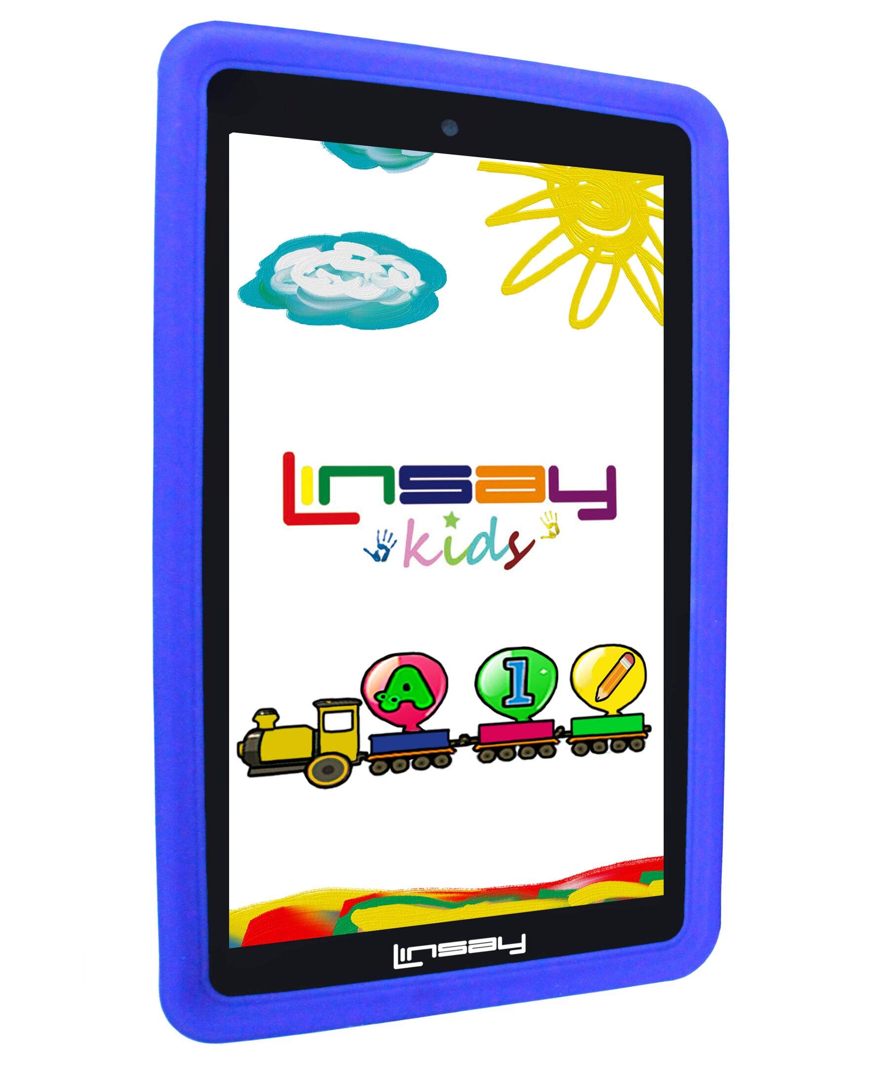 LINSAY Kids Tablet PC Newest Android 9.0 WiFi Kid-Proof Quad Core 2GB Ram 16GB of Internal Storage up to 256 GB External SD Card. Learning Device, Millions of Apps- Dual Camera Google Certified
