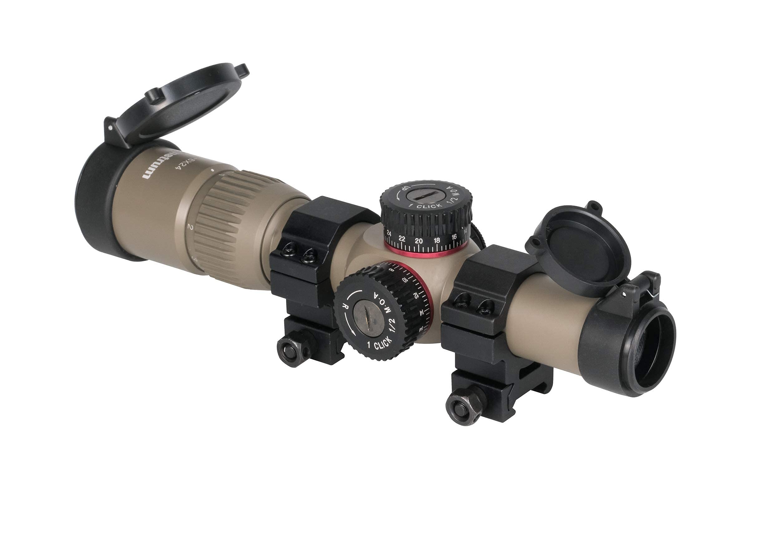 Monstrum G2 1-6x24 First Focal Plane (FFP) Rifle Scope with BDC Reticle | Flat Dark Earth | ZR302 Quick Release Scope Mount | Bundle