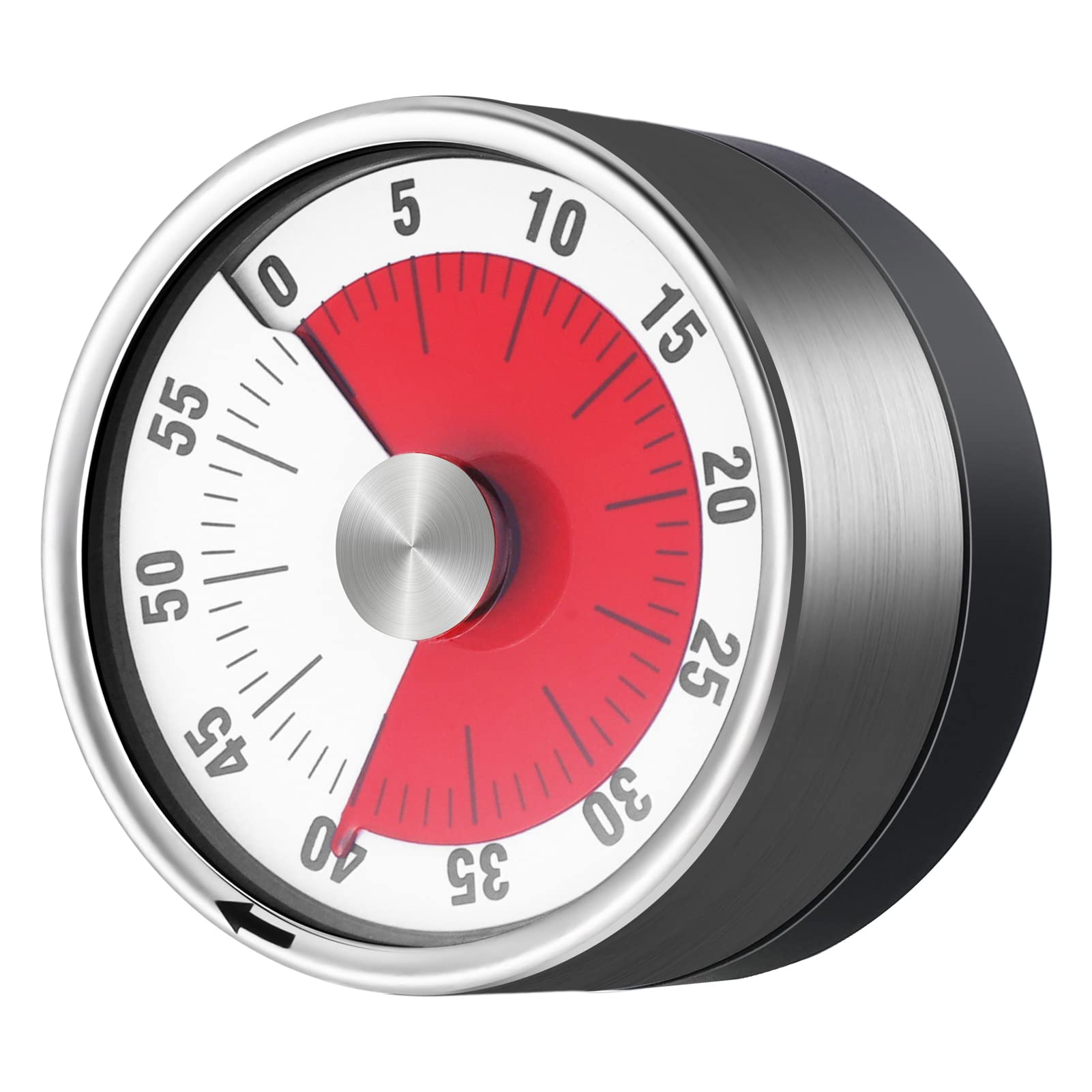 QUEEN KING Kitchen Timer Magnetic,Visual Timer for Kids,60-Minute Visual Countdown Timer with Loud Alarm,Magnetic Back & Stainless Steel Face,Kitchen Timer Manual for Study,Cooking,Baking