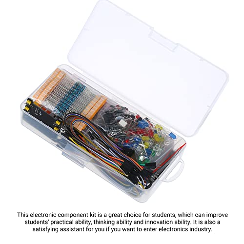 wugui 830 Breadboard Set Electronics Component Starter DIY Kit with Plastic Box Compatible with Component Package
