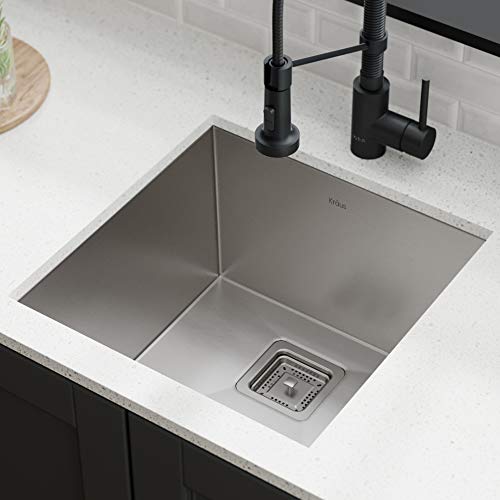 KRAUS Pax 18 1/2-inch 18 Gauge Undermount Single Bowl Stainless Steel Kitchen Sink, KHU19