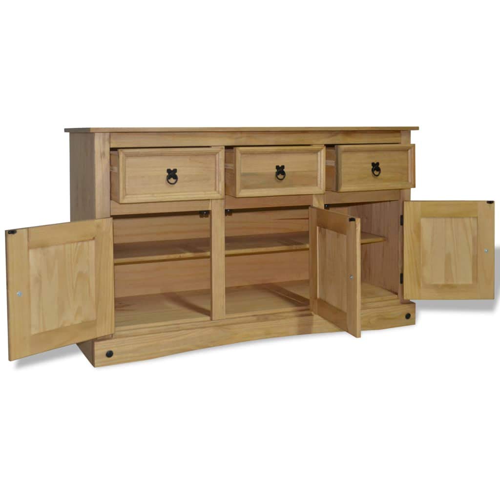 KTHLBRH (Fast Delivery) Industrial Wooden Storage Cabinet Kitchen Buffets Sideboard for Dining Room,Living Room,Bathroom. Sideboard Solid Mexican Pinewood Corona Range 52"x16.9"x30.7"