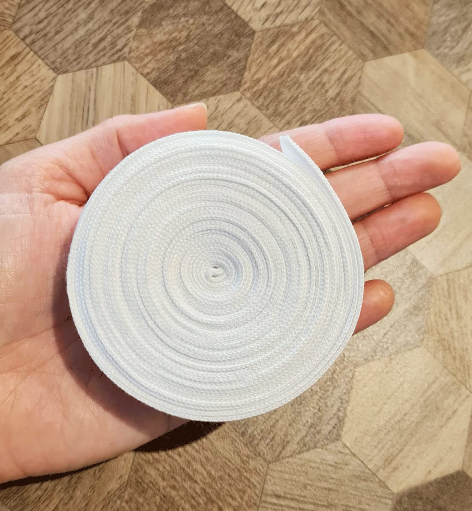 Losita 1 inch X 5 Yards Natural Cotton Twill Tape Herringbone Soft Fabric Webbing Strap Ribbon, Bias Binding for Sewing Gift Wrapping DIY Cloth Bag Holders Blanket Edge Supplies (White)