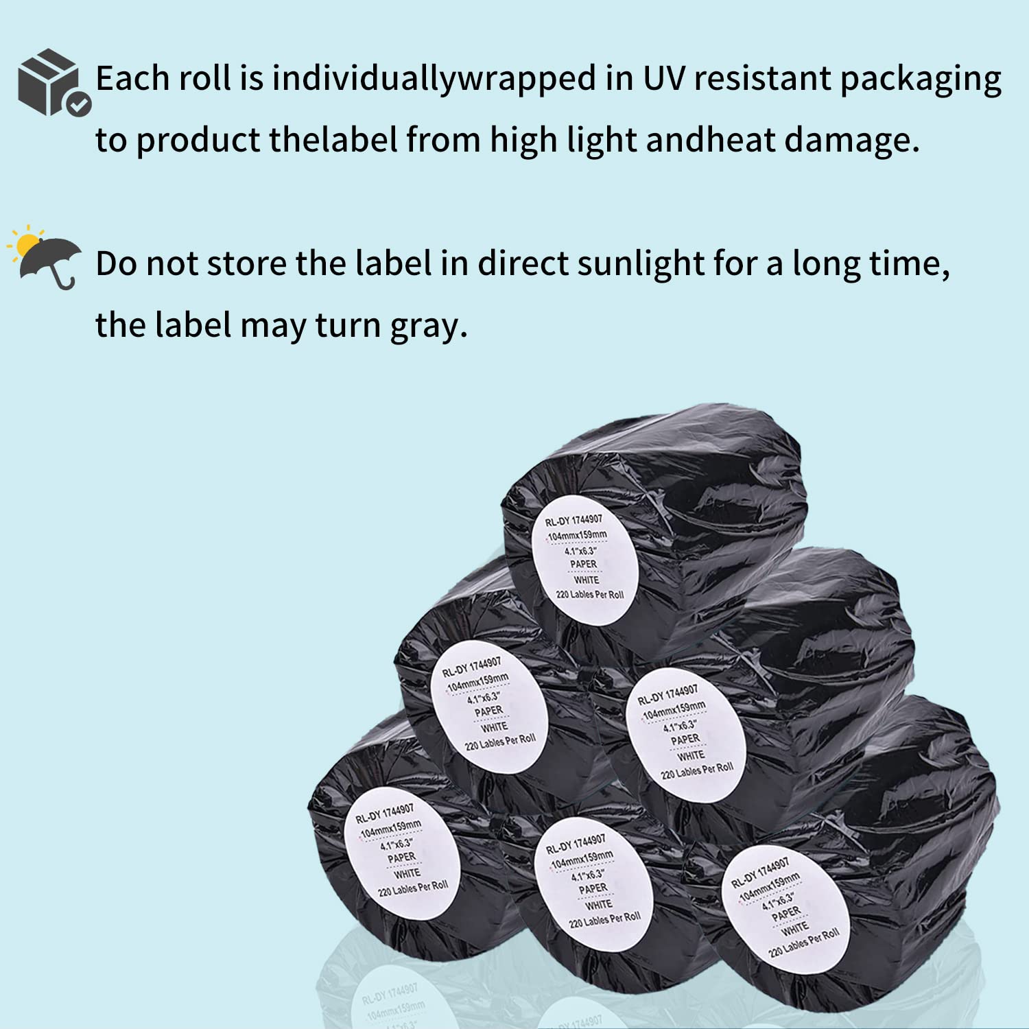 LEMERO Direct Thermal Shipping Label Compatible with DYMO LabelWriter 4XL 1744907 4x6 thermal labels roll, Compatible with DYMO 4XL, Zebra, Rollo, MUNBYN, Strong Adhesive, 220 Labels/Roll (6 Pack)