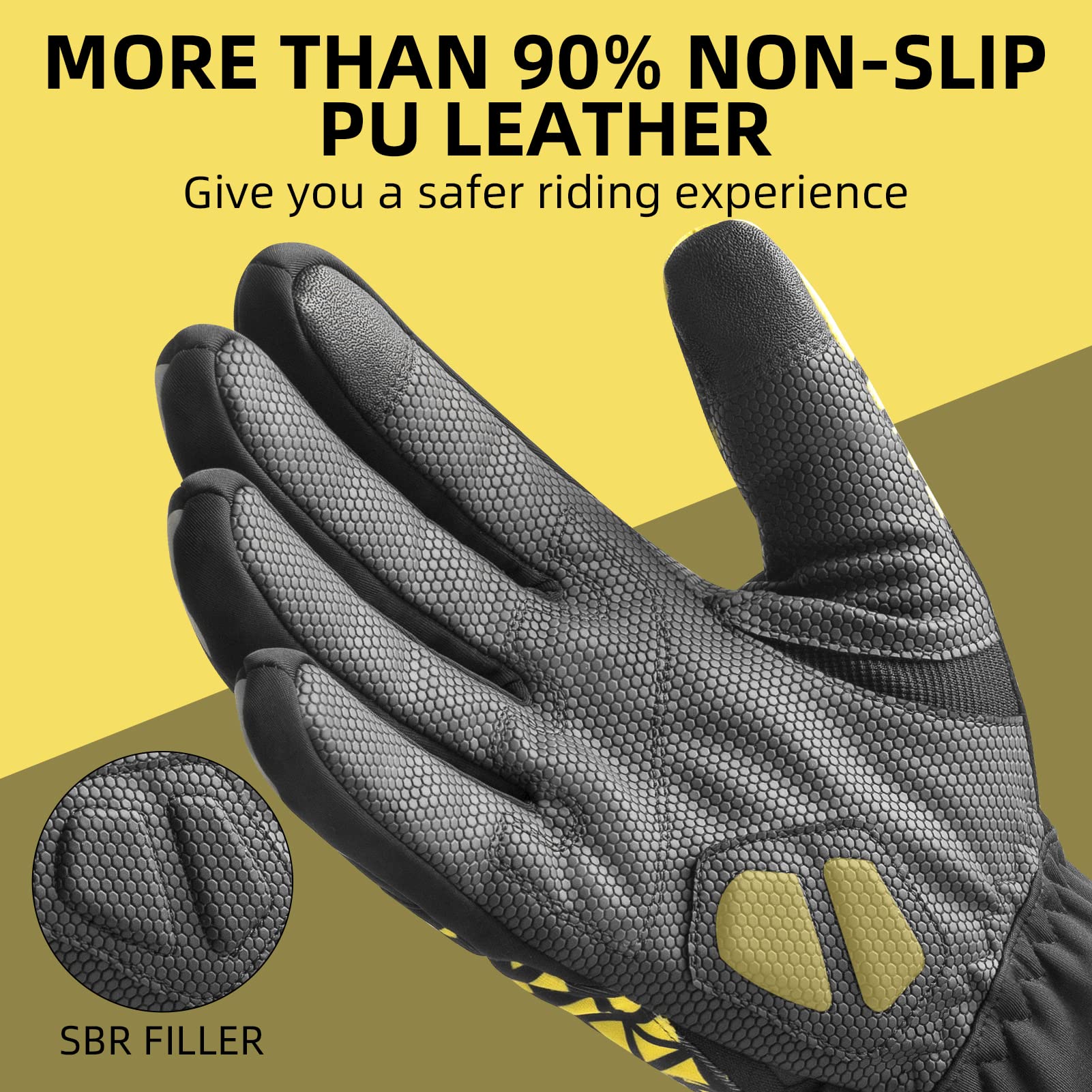 ROCKBROS Winter Thermal Cycling Gloves Touch Screen Men Women Gloves Windproof Ski Snow Anti-Slip Warm Gloves for Cold Weather