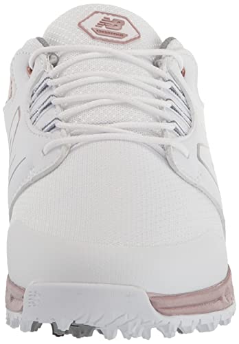 New Balance Women's Fresh Foam Link SL v2 Golf Shoe, White/Rose Gold, 7.5