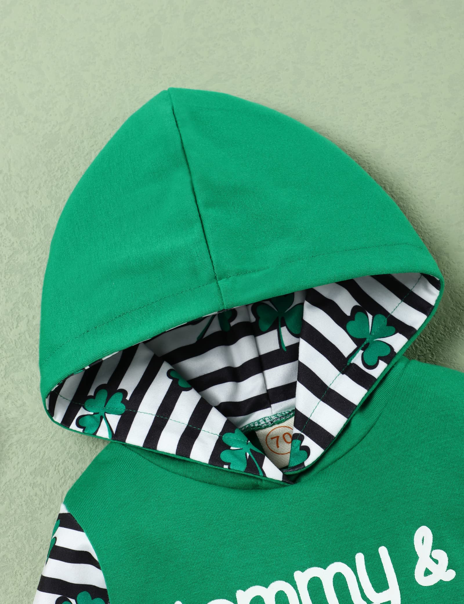 TUEMOS Newborn Baby Boys My 1st St. Patrick's Day Outfit Cute Strips Long Sleeve One Piece Romper Green Jumpsuit