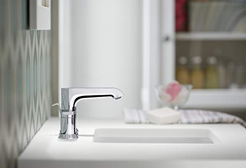 KOHLER 97093-4-CP Hint Widespread Bathroom Faucet with Pop-Up Drain Assembly, 3 Hole 2-Handle Bathroom Sink Faucet, 1.2 gpm, Polished Chrome