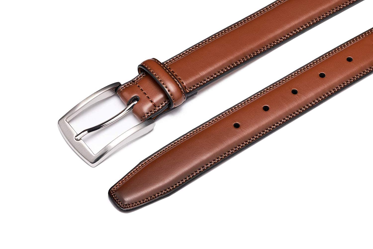 KM Legend Men's Genuine Leather Dress Belt with Premium Quality - Classic & Fashion Design for Work Business and Casual (esBrown, 34)