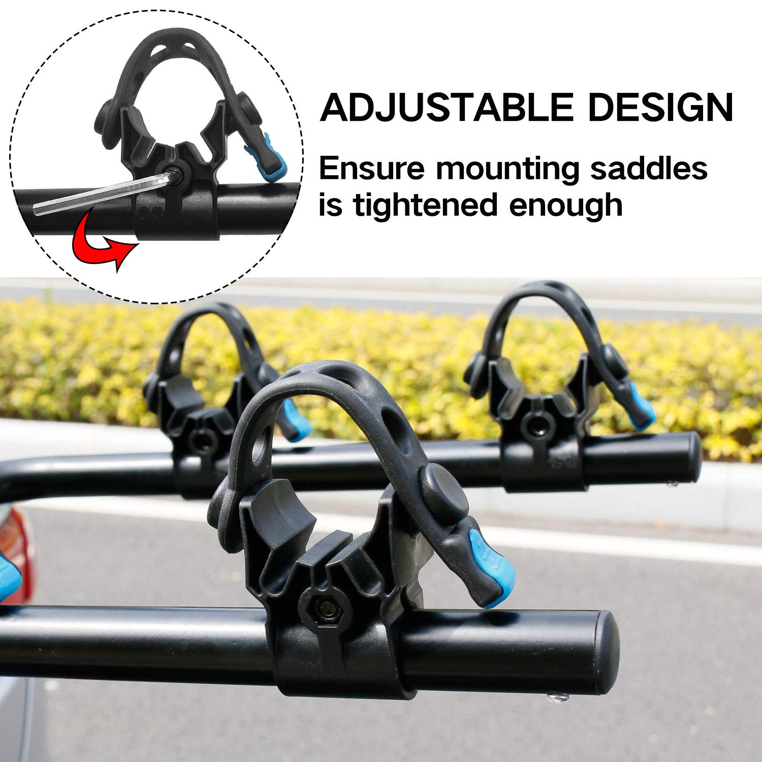 Leader Accessories Hitch Mounted 2 Bike Rack Bicycle Carrier Racks Foldable Rack for Cars, Trucks, SUV's and Minivans with 2" Hitch Receiver