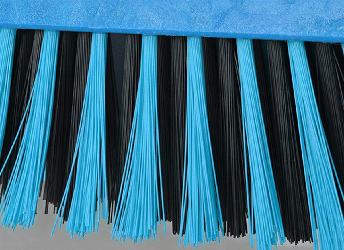 KMAKII Long Handle Push Broom 18 Inches Floor Scrub Brush Head 50 Inches Adjustable Stainless Steel Handle Outdoor Broom for Yard,Garden,Garage and Deck.